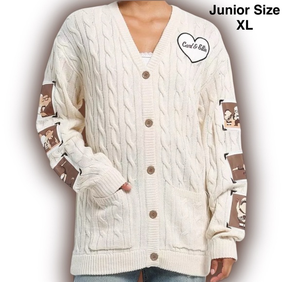 Disney | Sweaters | Disney Pixar Up Characters Photographs Cable Knit ...